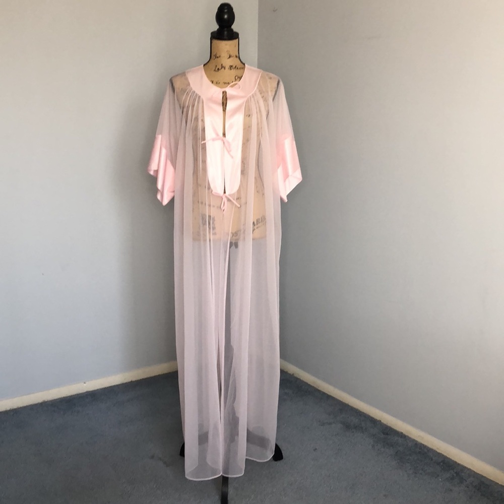 Vintage Sears Baby Ballet Blush Pink Peignoir Robe Du… - Gem